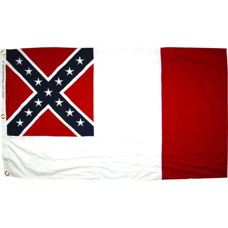 3rd National Confederate Flag - CSA Cotton Flag- 3 x 5 ft. - Ultimate Flags