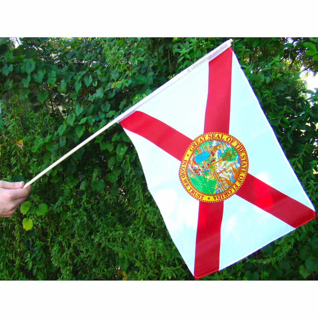 State of Florida Flag 12 x 18 inch on Stick (FL flags for sale)