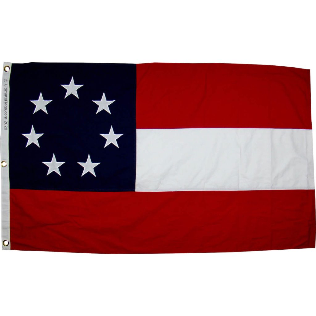 First National Confederate Flag - 7 Star Stars and Bars Cotton 3 x 5 ft.