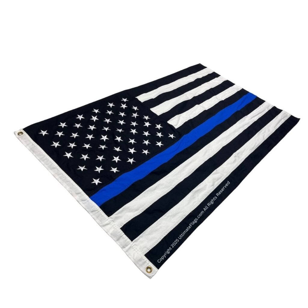 Police Flag - Thin Blue Line Flags - 3x5 ft Cotton Sewn