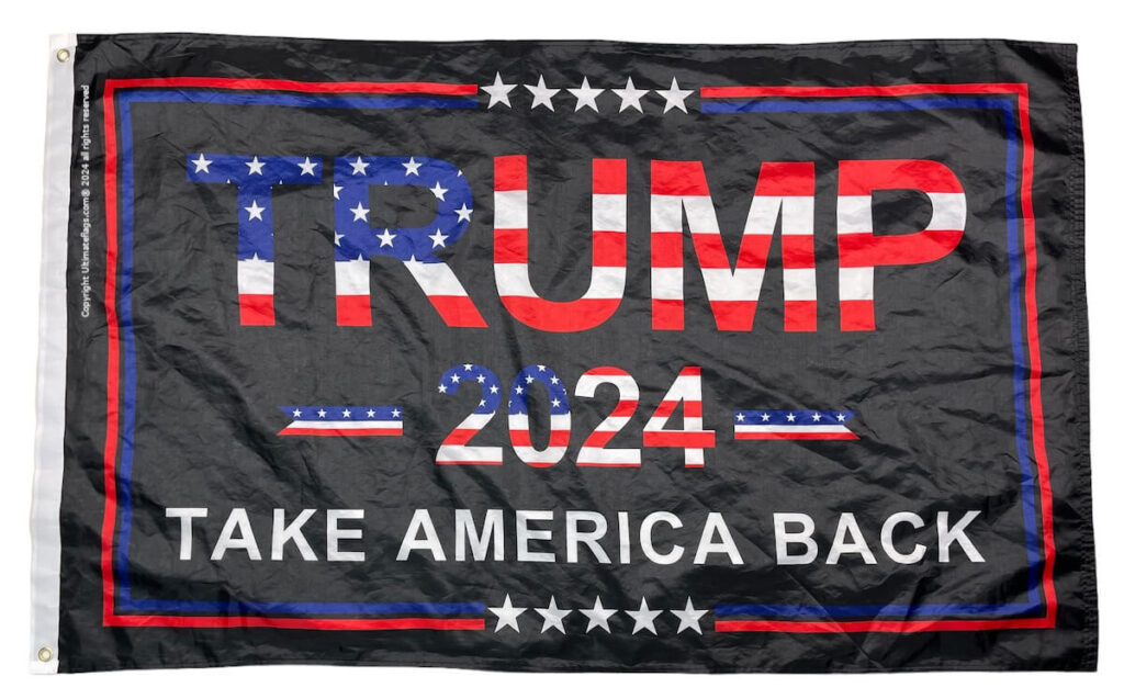 Trump 2024 Take America Back Flag - 3x5 Outdoor BLACK USA