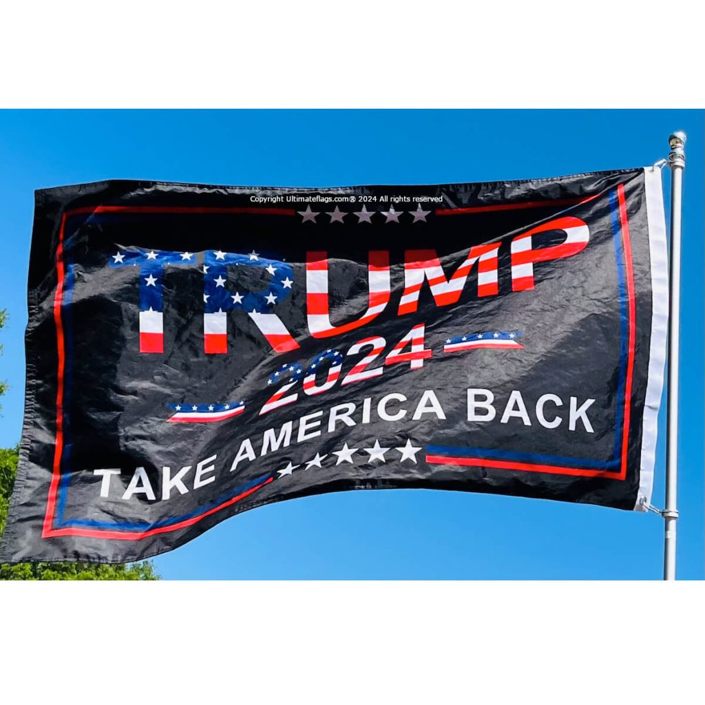 Trump 2024 Take America Back Flag - 3x5 Outdoor BLACK USA