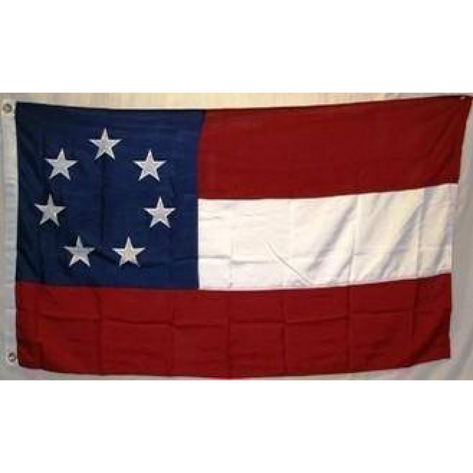 First National Confederate Flag - 7 Star Stars and Bars Cotton 3 x 5 ft.