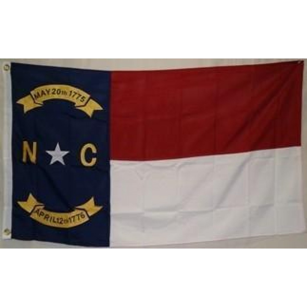 North Carolina Flag - Outdoor - Double Nylon Embroidered 3 x 5 ft.