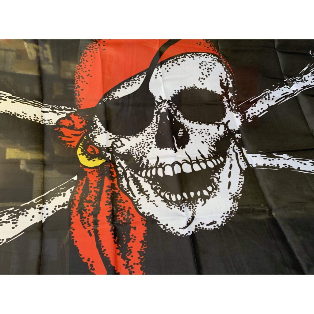 Pirate Jolly Roger Red Hat Flag 3 X 5 ft. Standard - Ultimate Flags