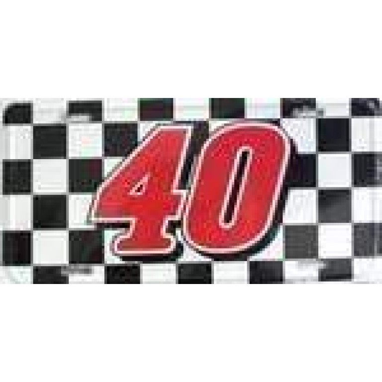 Buy #40 Racing Nascar Racing Checkered Flag License Plate