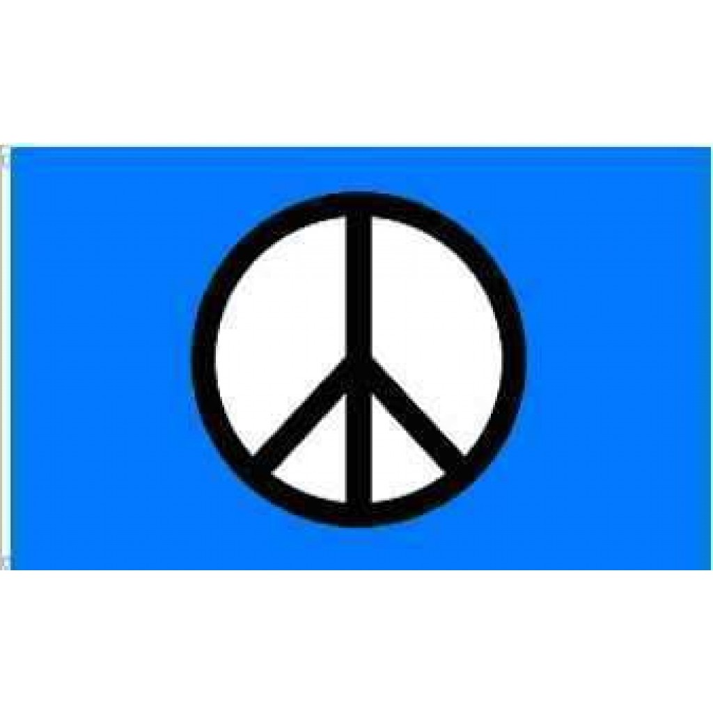 Peace Sign Flag Blue 3 X 5 ft. Standard